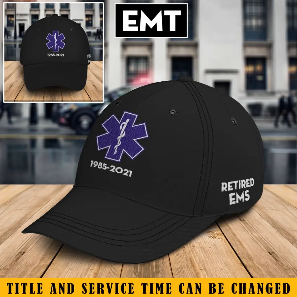 Personalized Paramedic EMS EMT Retired Black Cap QTKH1718 – Vimareo