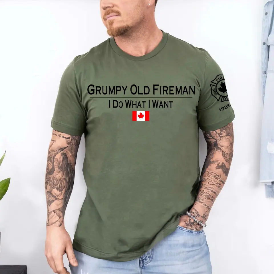 Personalized Grumpy Old Fireman I Do What I Want Canadian Firefighter ...
