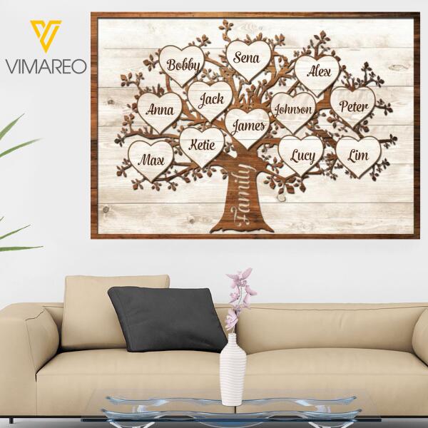 Personalized Family Tree Canvas Printed TNDT0501 – Vimareo