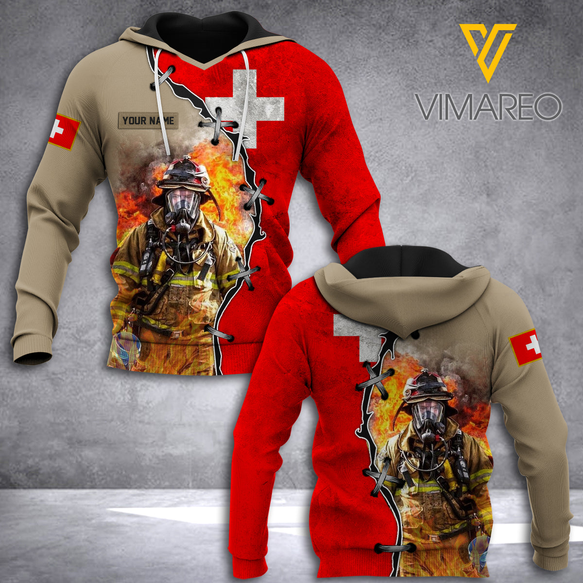 Swiss Firefighter Customized 3D Printed Shirt RME – Vimareo